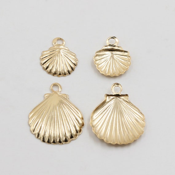 14K Gold Filled Shell Charm Gold Filled Nautical Charm Shell - Etsy