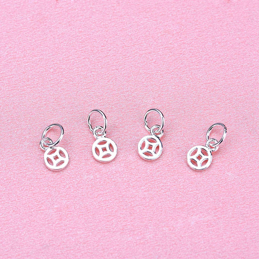 Sterling Silver Coin Charm Pendant, Money Bracelet, Riches Necklace ...