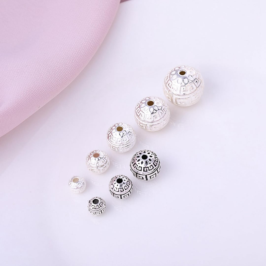 Sterling Greek Key Beads, Meander Bead,greek Pattern Bead,greek Fret ...