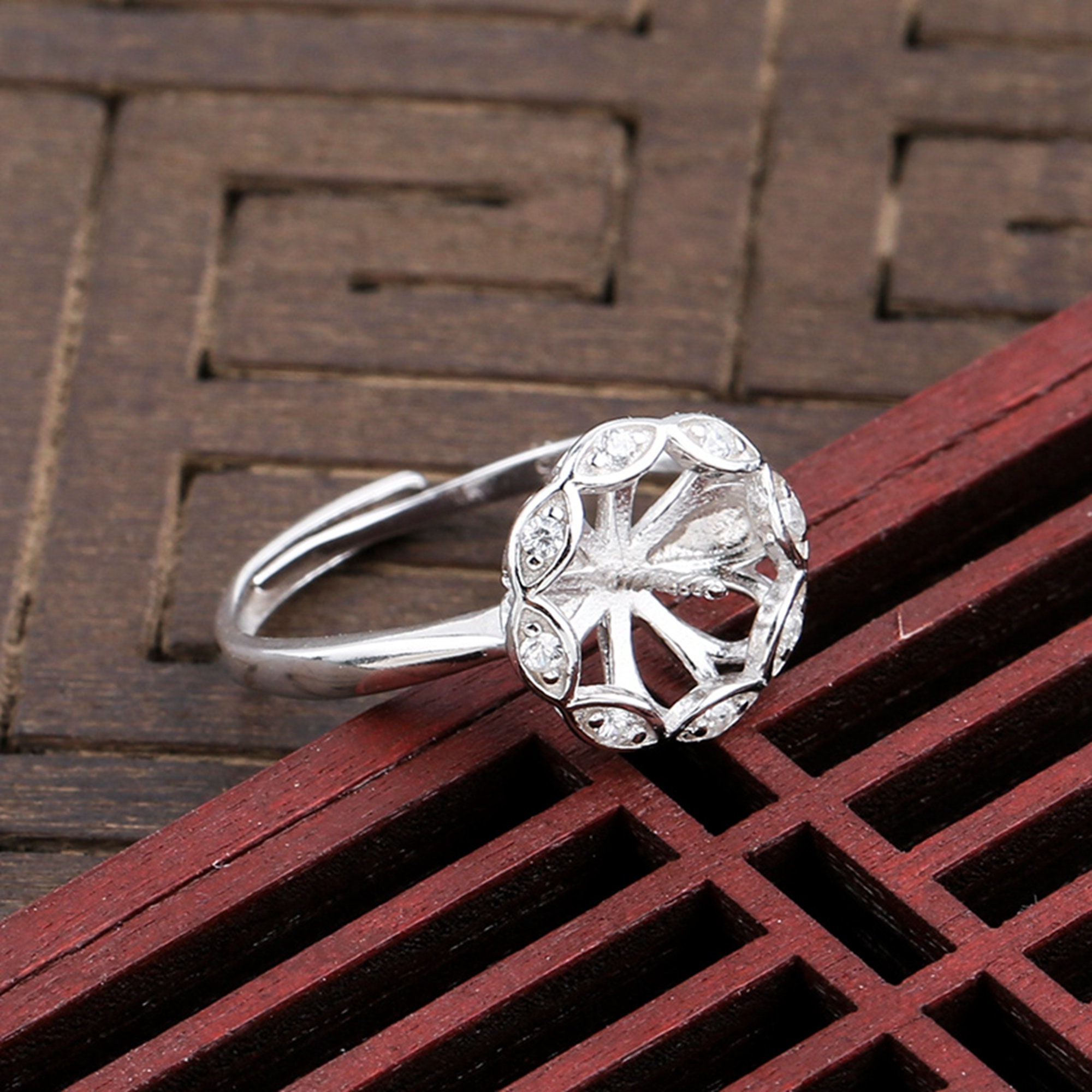Sterling Silver Flower Ring Setting S925 Silver Ring Setting - Etsy
