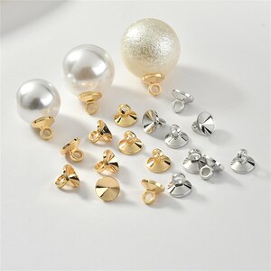 18K Gold Plated Bead End Cap With Loop,bead Cap,round Pendant Cap for ...