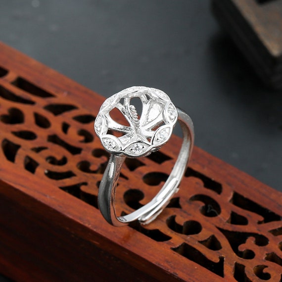 Sterling Silver Flower Ring Setting s925 Silver Ring Setting | Etsy