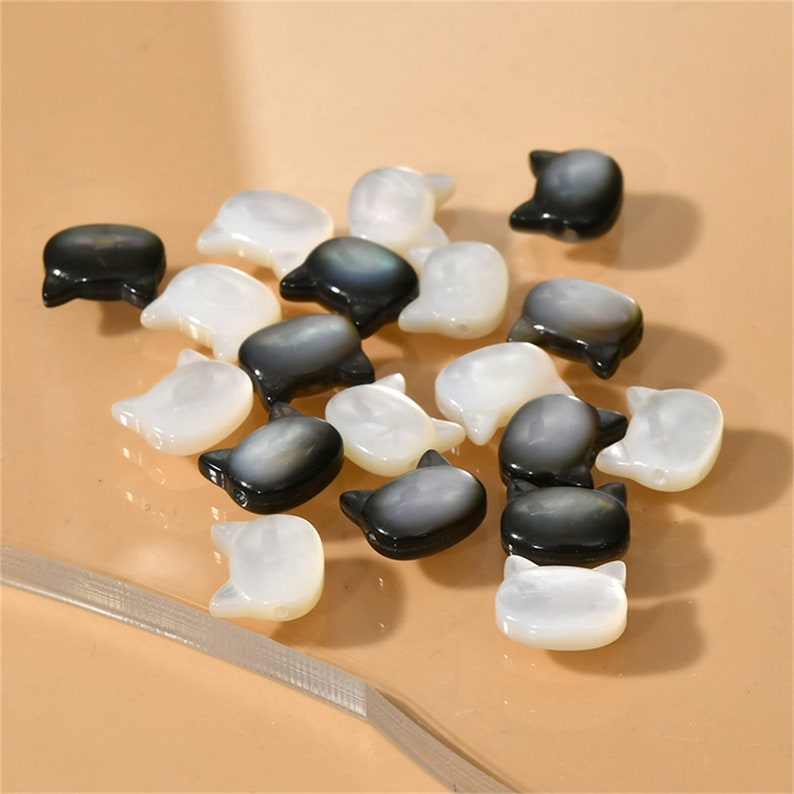 Shell Cat Head Beads, Kitten Bead, Feline Bead, Meow Bead, Cartoon Bead ...