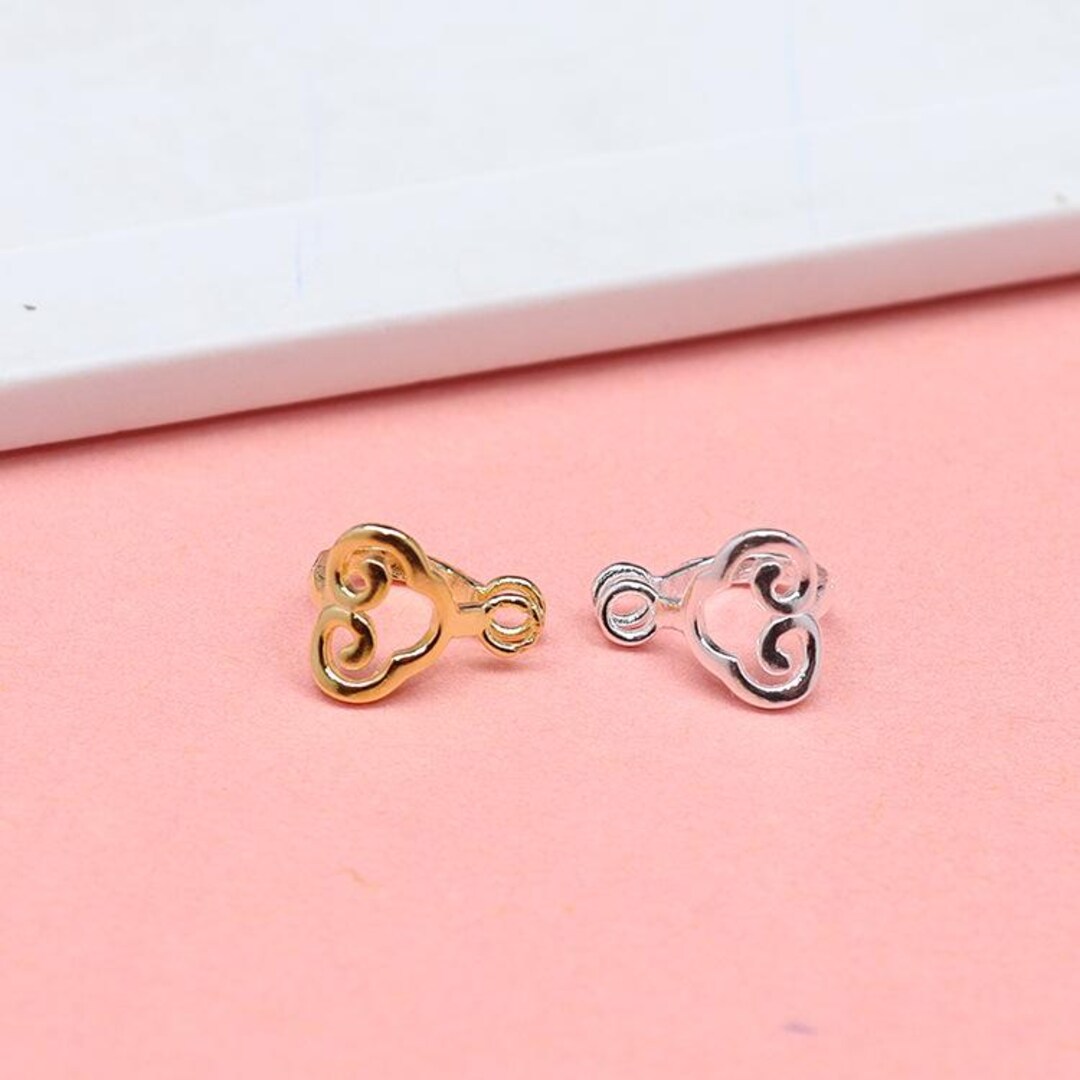 Sterling Silver Lucky Cloud Pinch Bails, S925 Silver Charm Pinch Bail for Jewelry Making ...