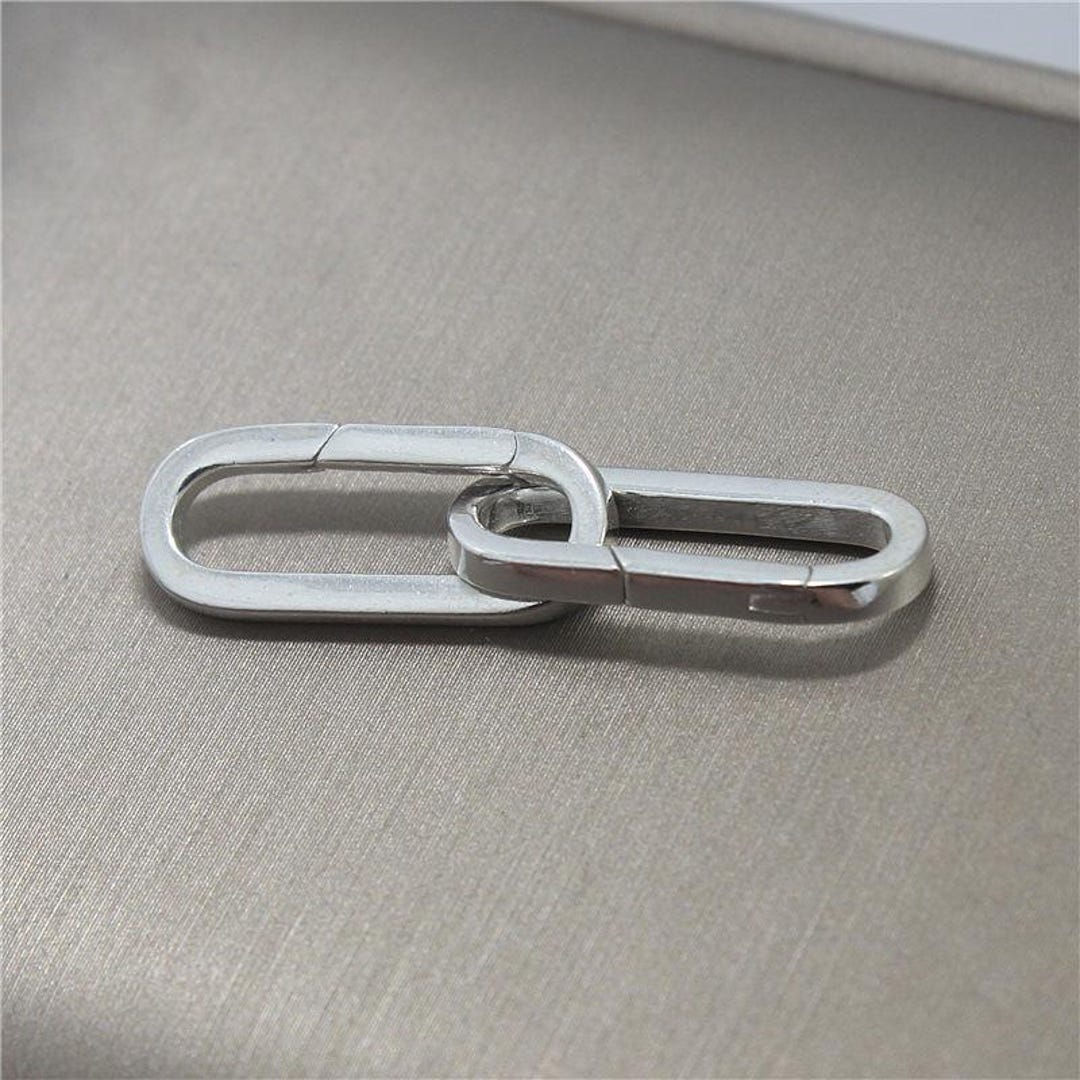 Sterling Silver Oval Clasp, Spring Gate Clasp, Pearl Clasp, Silver ...