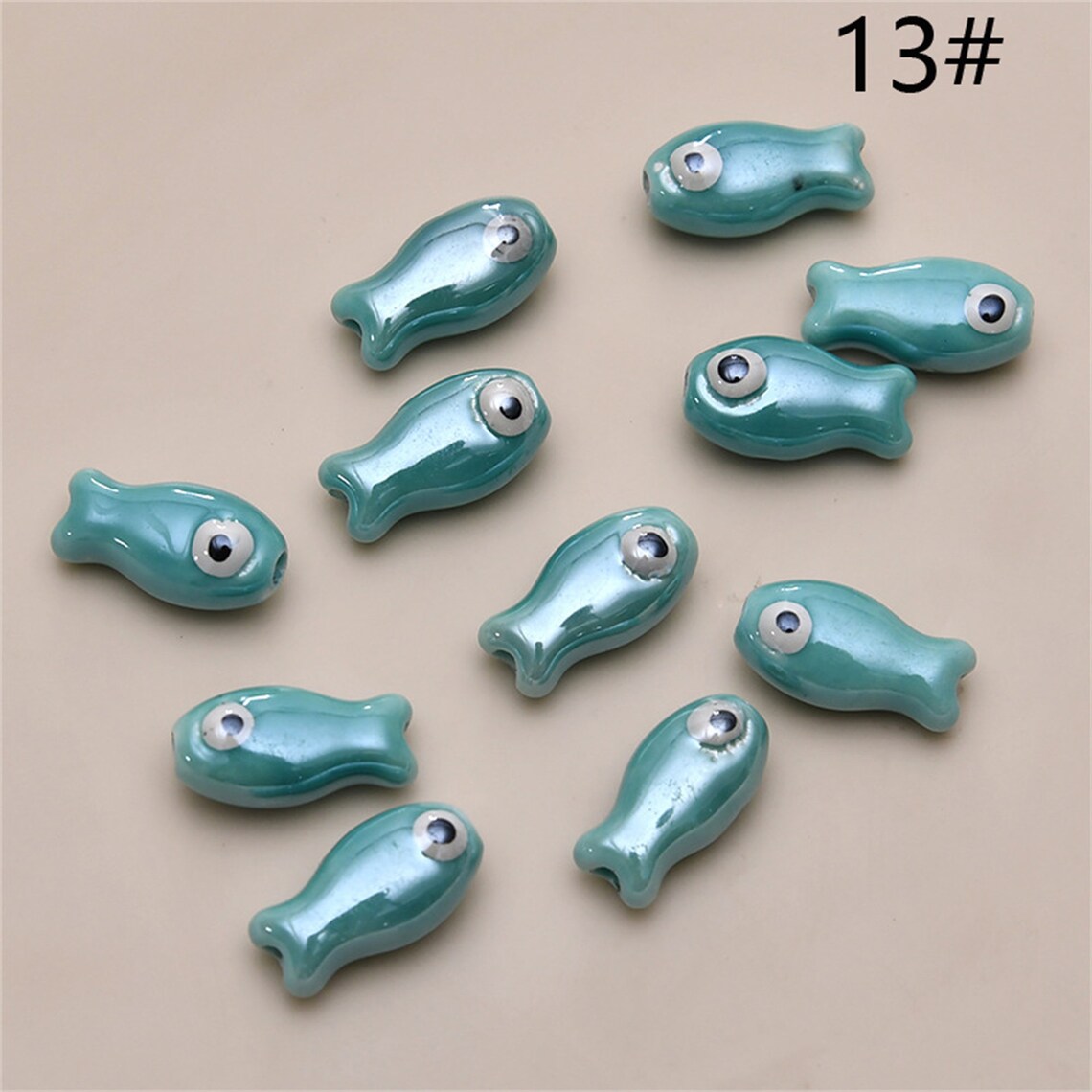 Colorful Ceramics Fish Beads, Sea Life Bead, Ocean Bead, Marine Bead ...