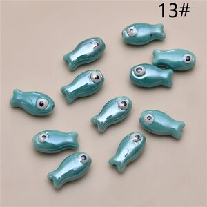 Colorful Ceramics Fish Beads, Sea Life Bead, Ocean Bead, Marine Bead ...