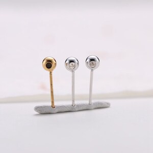Sterling Silver Silicone Ear Posts, S925 Silver Ball Post Earring 3mm ...