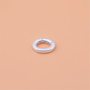 Sterling Silver Oval Hinged Ring Push Gate Clasps, S925 Silver Spring ...