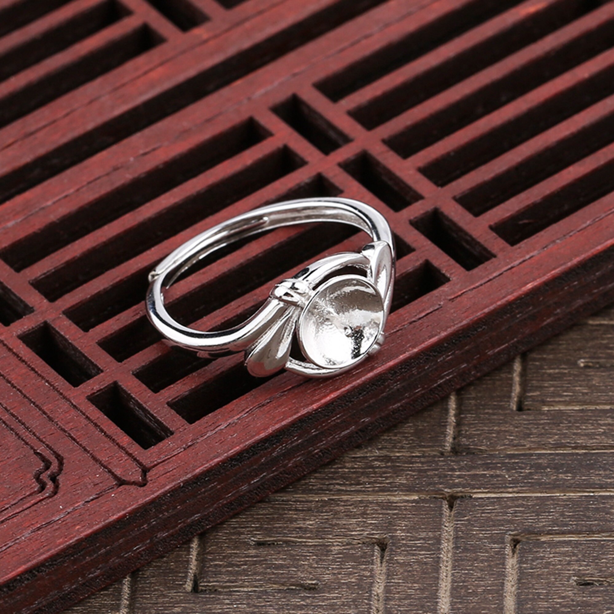 Sterling Silver Ring Setting s925 Silver Leaf Ring Setting | Etsy