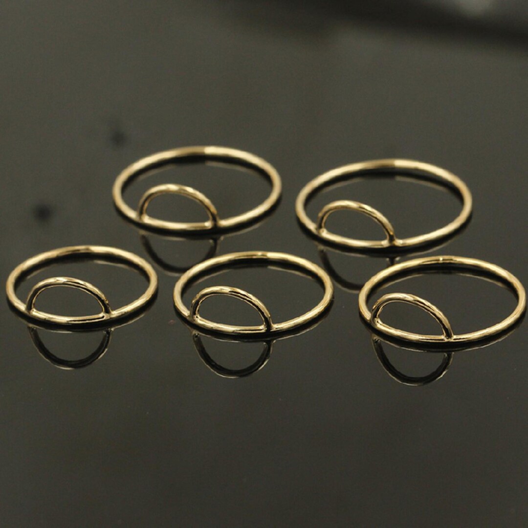 14K Gold Filled Semi-circle Rings, Gold Filled Plain Circle Ring ...