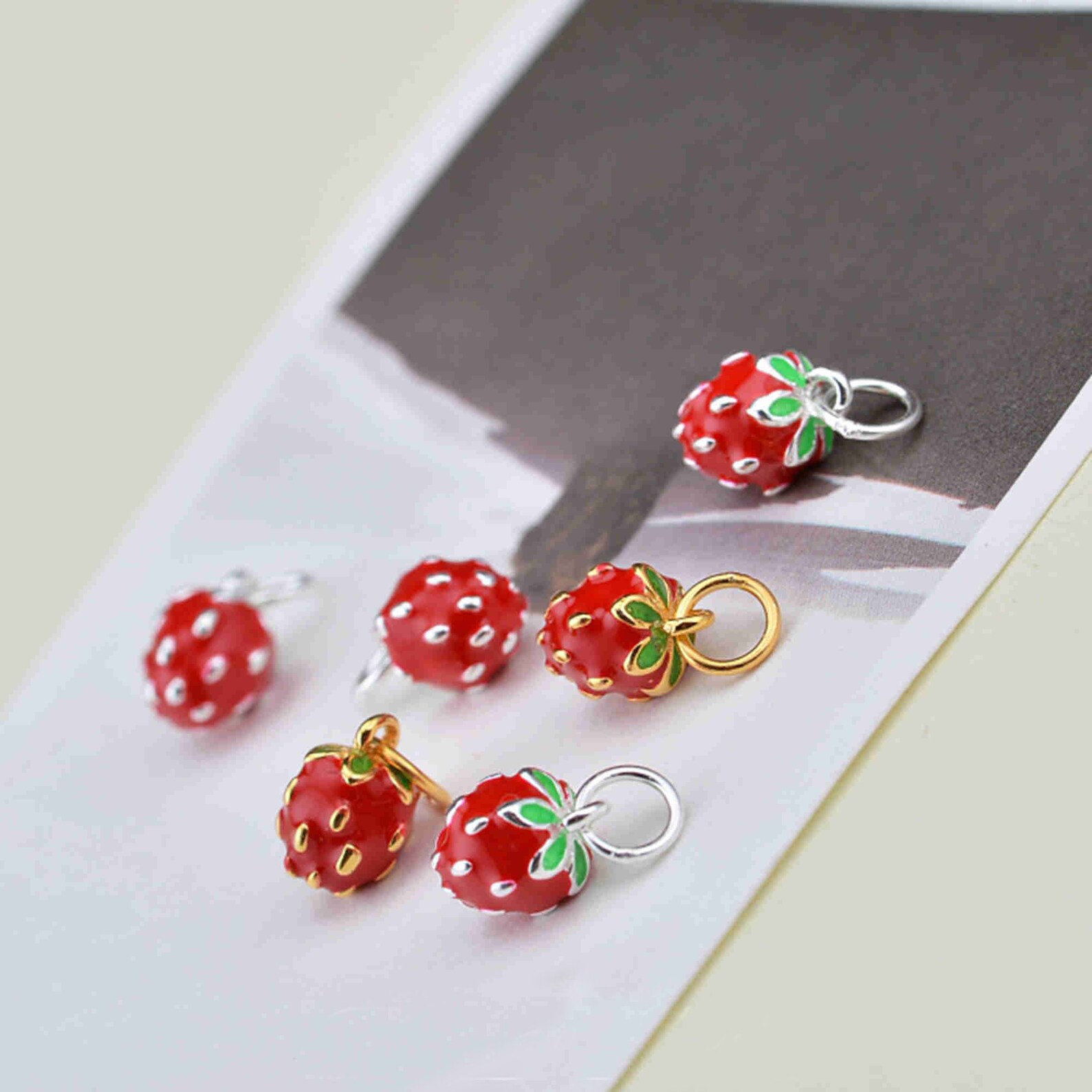 Sterling Silver Strawberry Charm S925 Silver Strawberry Charm - Etsy