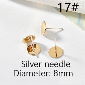 Gold Plated Flat Round Earring Posts, Earring Post for Jewelry Making ...