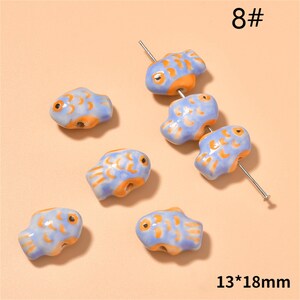 Colorful Ceramics Fish Beads, Sea Life Bead, Ocean Bead, Marine Bead ...