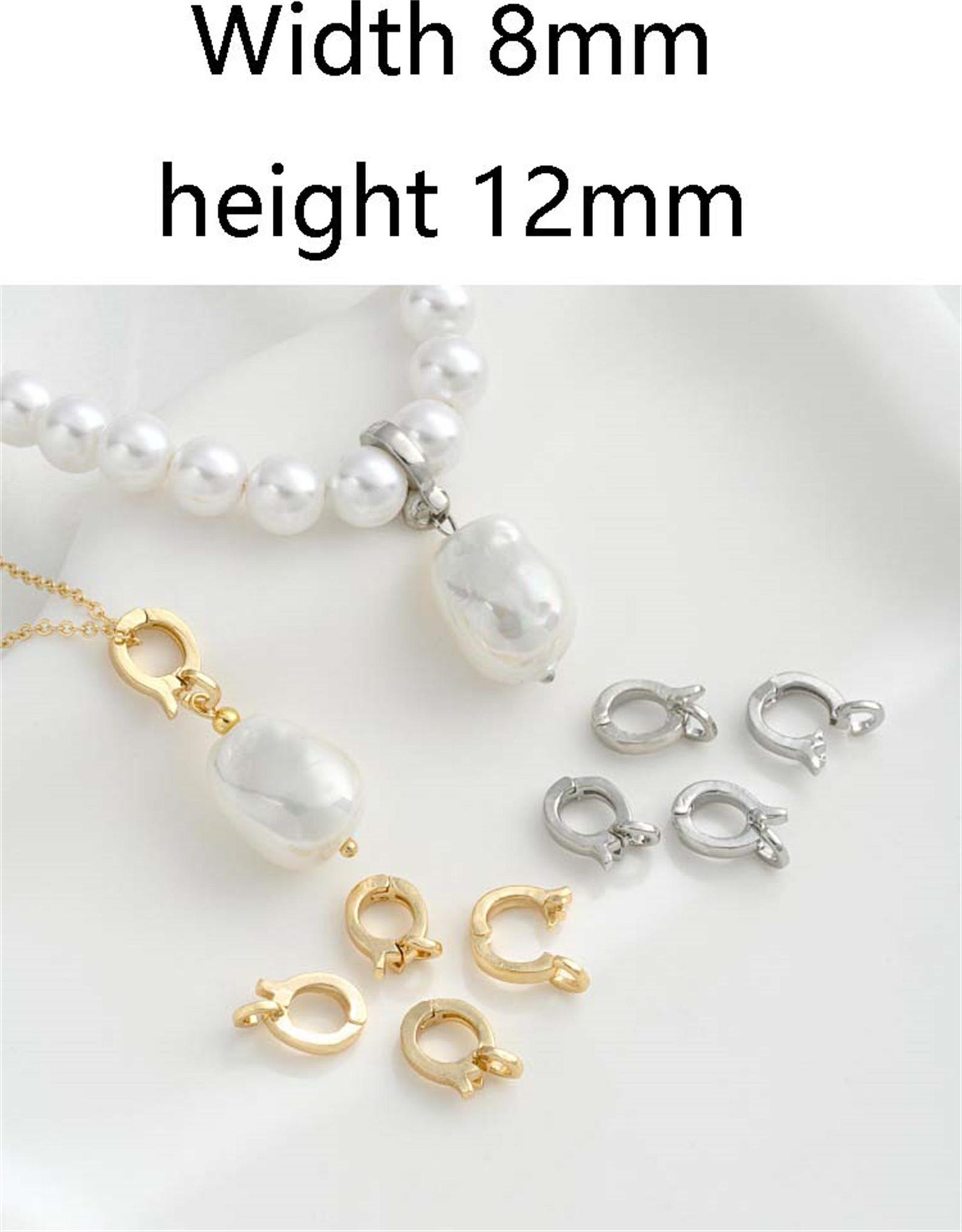 14K Gold Plated Oval Clasp, Push Gate Clasp for Jewelry Making Supplies ...