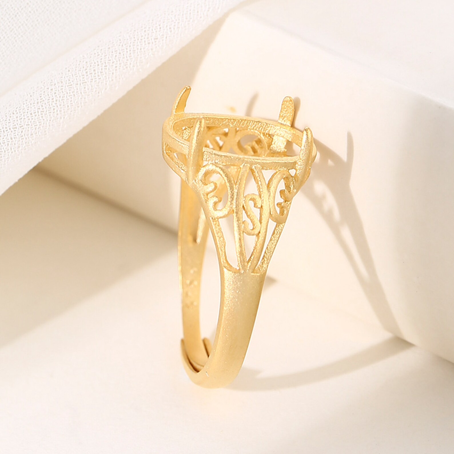 Sterling Silver Ring Setting s925 Silver Oval Bezel Cup | Etsy