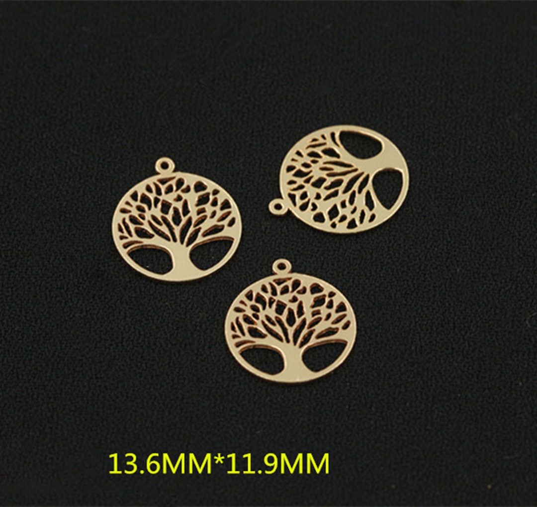 14K Gold Filled Tree of Life Charm, Gold Filled Tree Charm for Jewelry ...