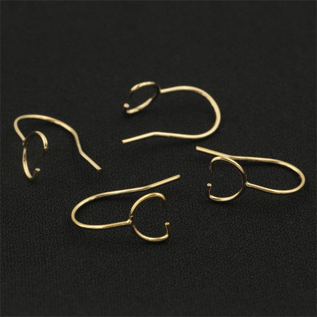 14K Gold Filled Ear Wires With Pinch Bail, Gold Filled Earring Wire ...