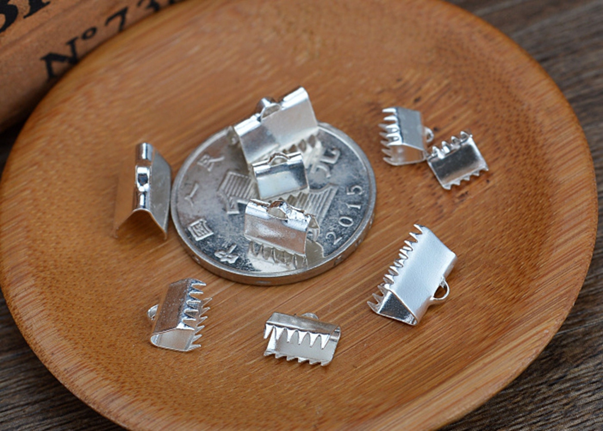 Sterling Silver Ribbon Crimp Ends Sterling Silver Plain Crimp - Etsy