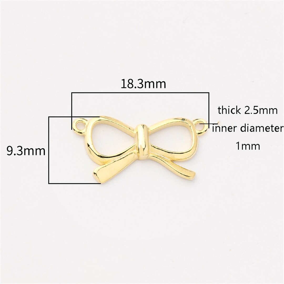Sterling Silver Hollow Bow Connector Charm, Bow Knot Bracelet, Ribbon ...