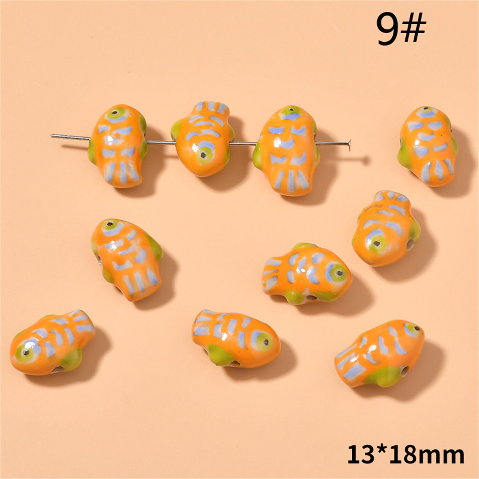 Colorful Ceramics Fish Beads, Sea Life Bead, Ocean Bead, Marine Bead ...