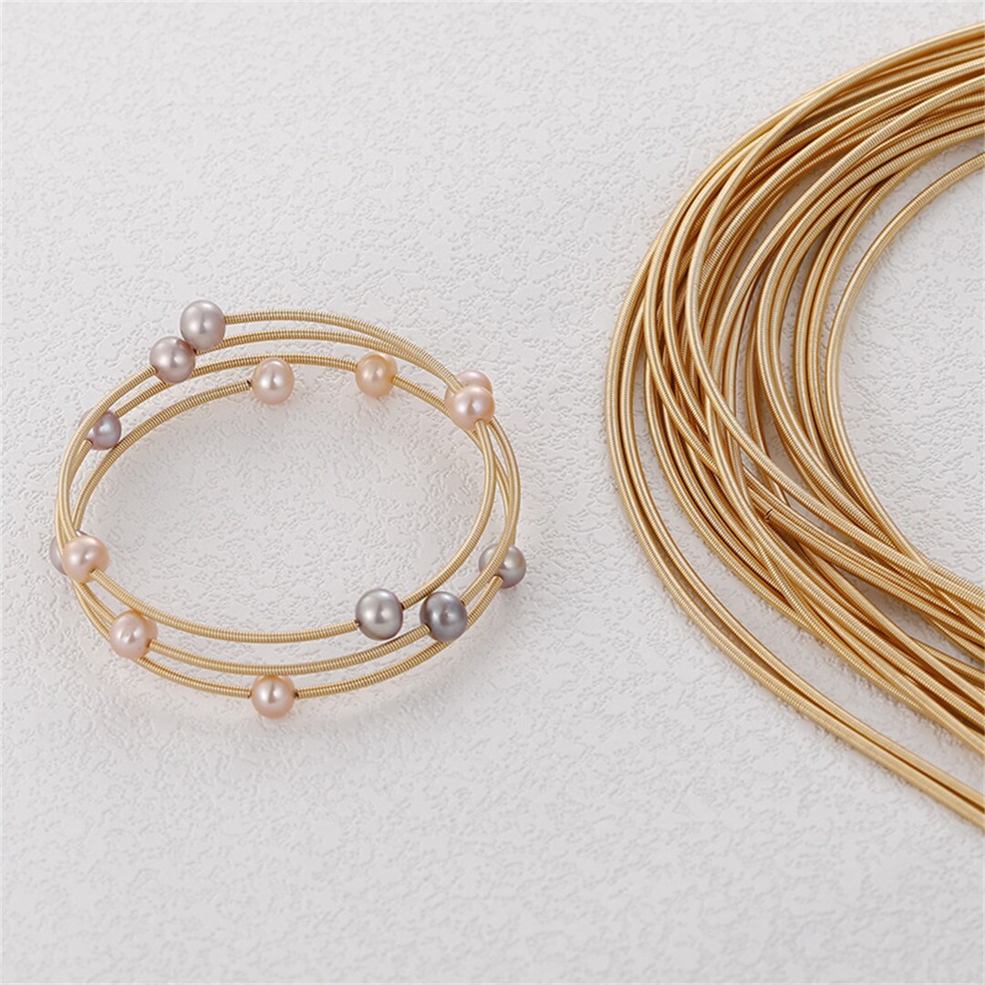18K Gold Plated Spiral Wire Gurad Tube for Bangle Bracelet, Gold Tone ...