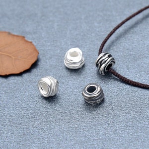 Sterling Silver Spiral Beads Round Bead Swirl Bead Tribal - Etsy