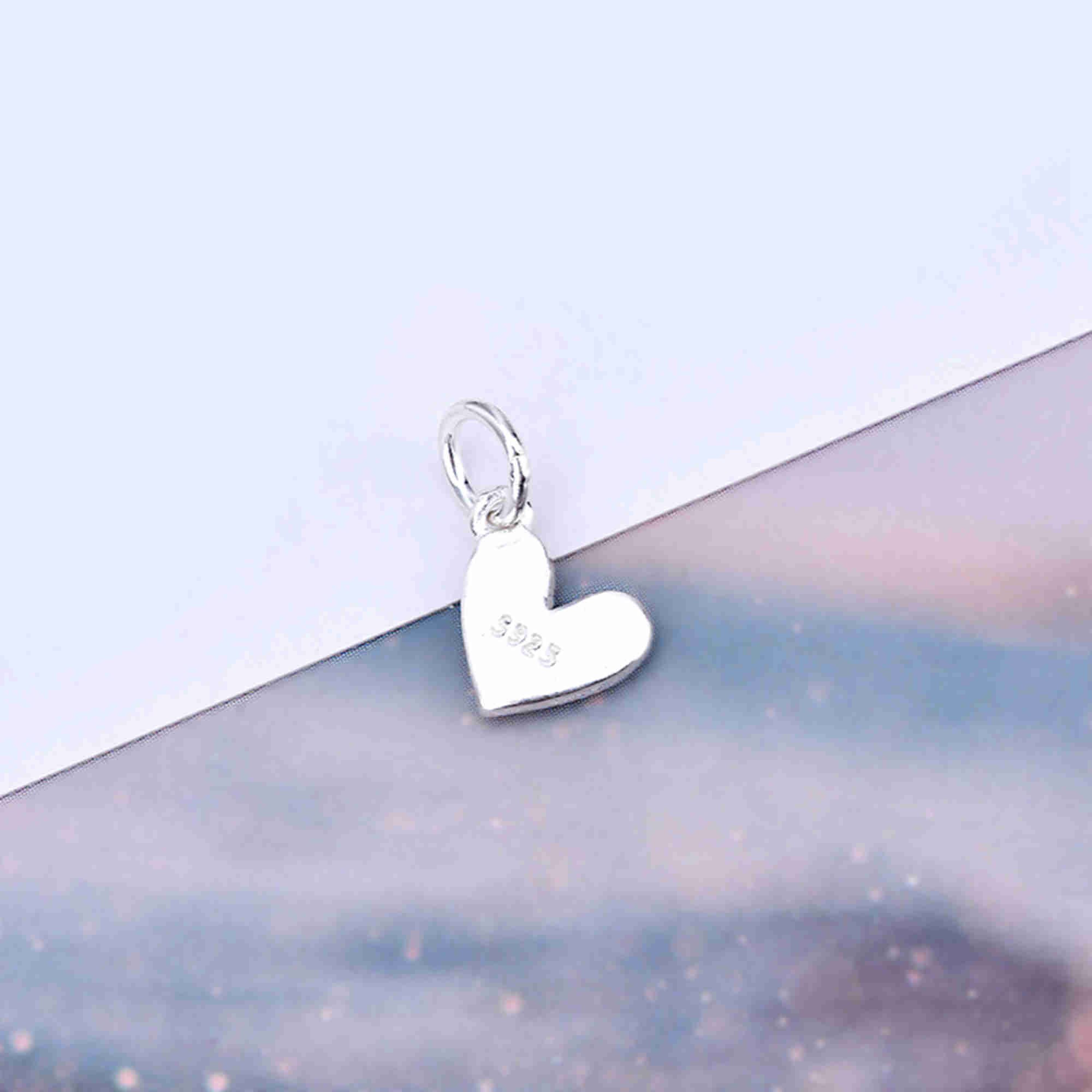 Sterling Silver Heart Charm S925 Silver Charm for Jewelry - Etsy