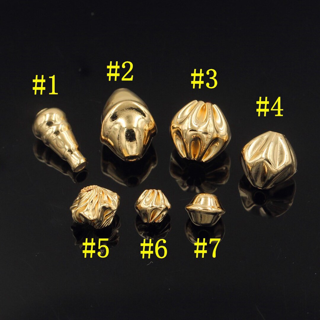 14K Gold Filled Geometry Beads, Gold Filled Pumpkin Beads, Cone Shape ...