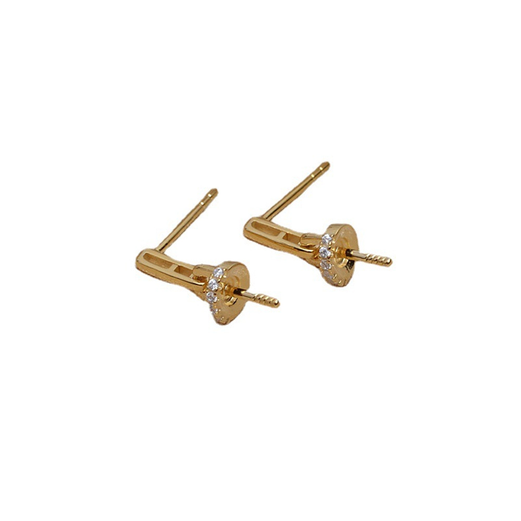 Sterling Silver Earrings Settings, Silver Post Earrings Settings ...