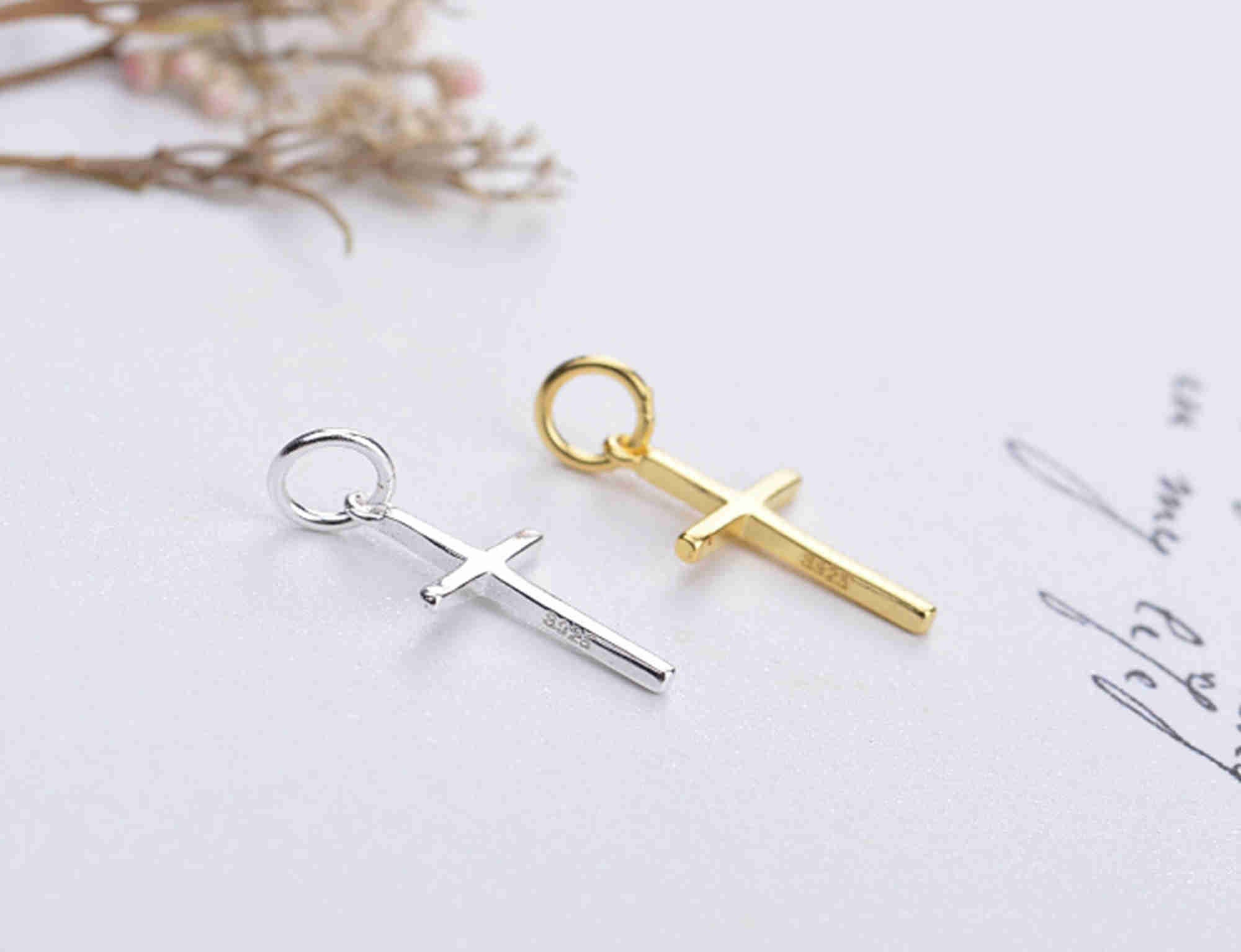 Sterling Silver Cross Charm S925 Silver Cross Charm for - Etsy
