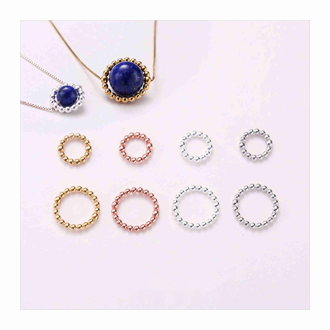 50pcs Sterling Silver Twist Bead Frames Fits for 6mm 10mm Round Beads ...