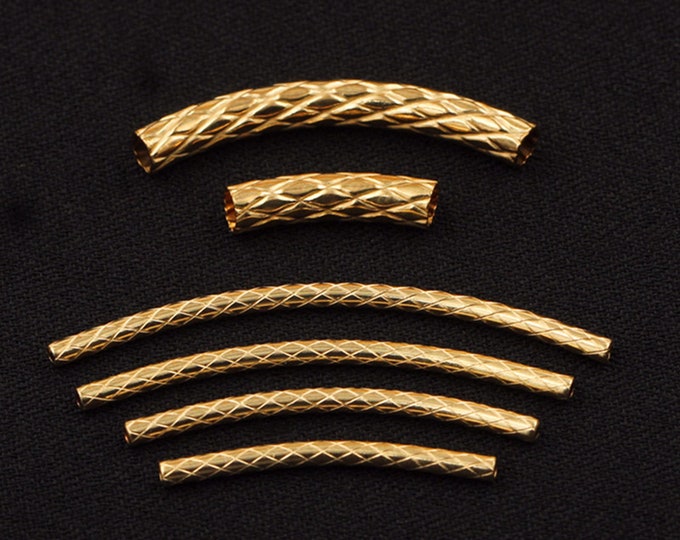 14K Gold Filled Plain Smooth Curve Tubes Gold Filled Curve - Etsy