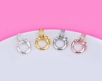 925 Sterling Silver Round Circle Clasp for Pear Bracelet Necklace ...