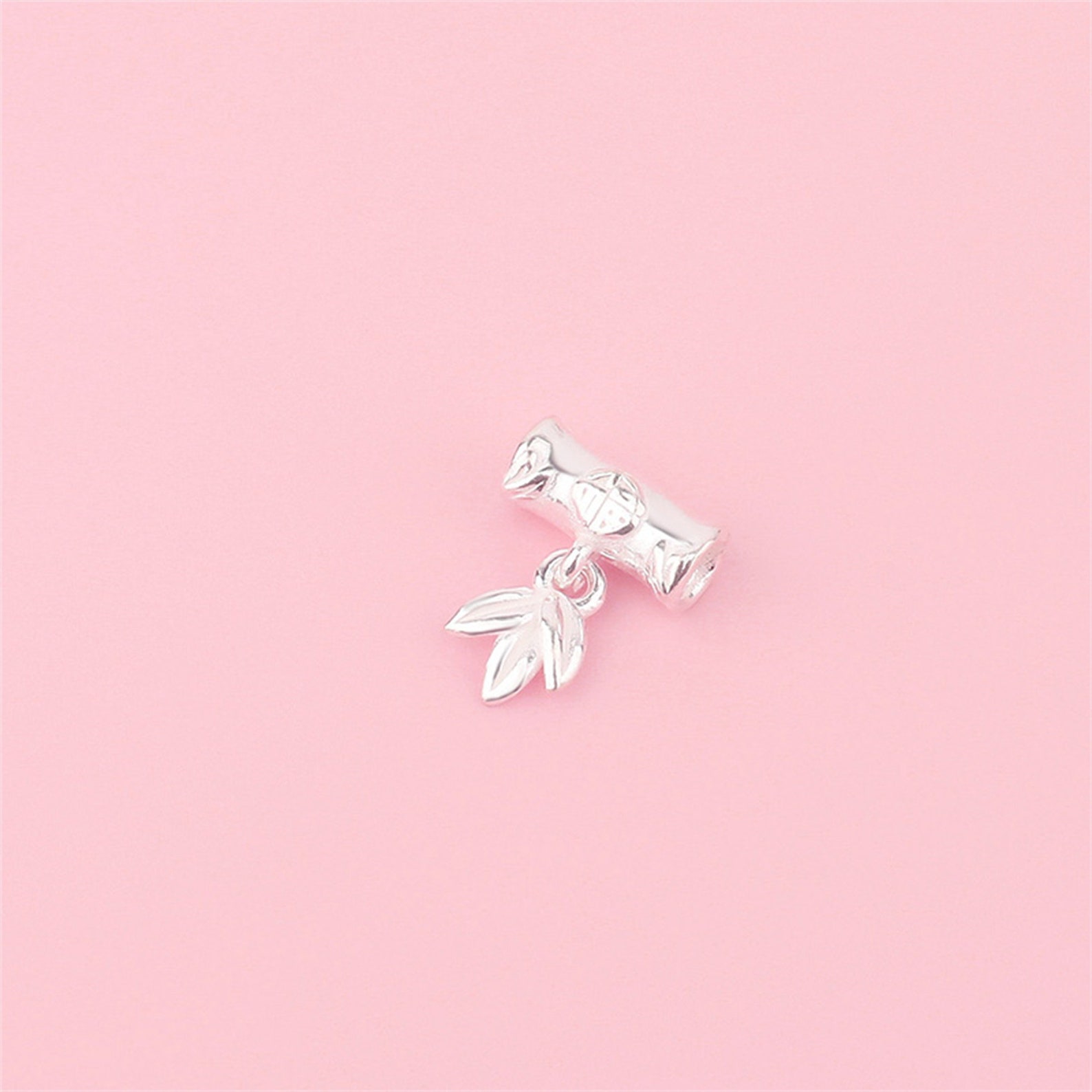 Sterling Silver "fu" Bamboo Leaf Curve Tube Beads, Ethnic Bead ...