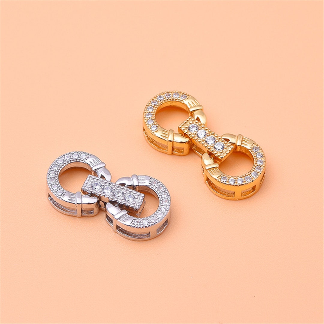 Sterling Silver Round Clasp Connector for Pearl Bracelet Necklace ...