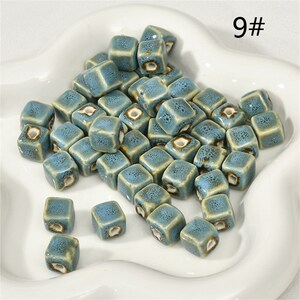 Porcelain Square Beads, Ceramic Block Beads, Colorful Square Ceramic ...