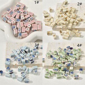 Porcelain Rectangular Beads, Ceramic Reectangle Beads, Colorful Ceramic ...