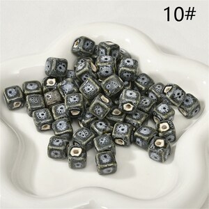 Porcelain Square Beads, Ceramic Block Beads, Colorful Square Ceramic ...