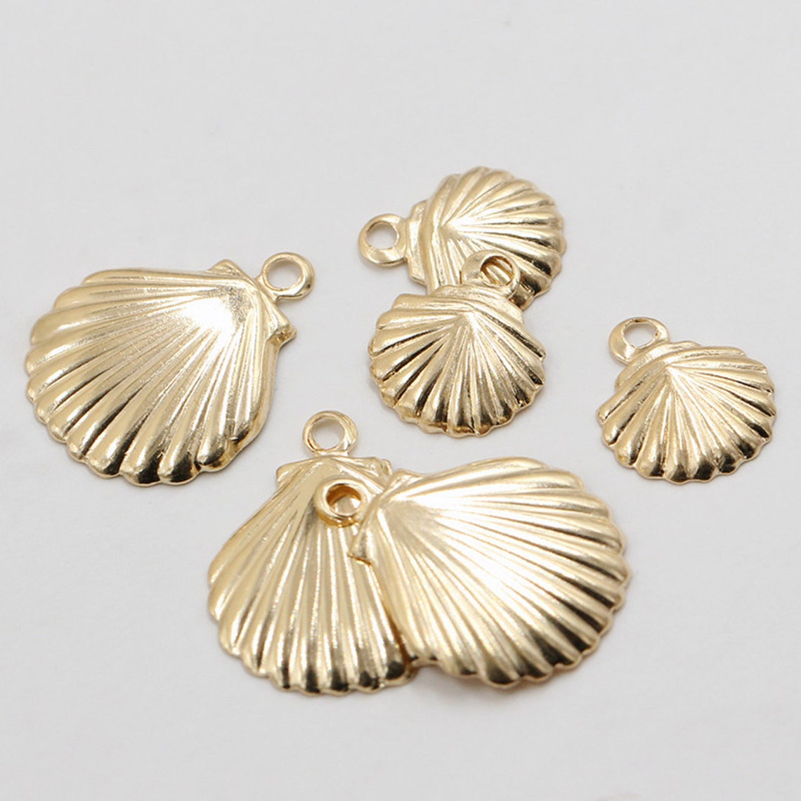 14K Gold Filled Shell Charm, Gold Filled Nautical Charm, Shell Charm ...