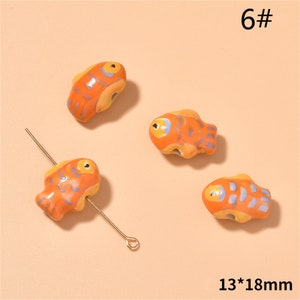 Colorful Ceramics Fish Beads, Sea Life Bead, Ocean Bead, Marine Bead ...