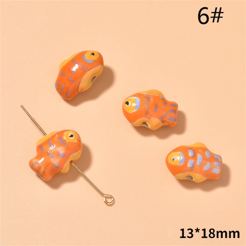 Colorful Ceramics Fish Beads, Sea Life Bead, Ocean Bead, Marine Bead ...