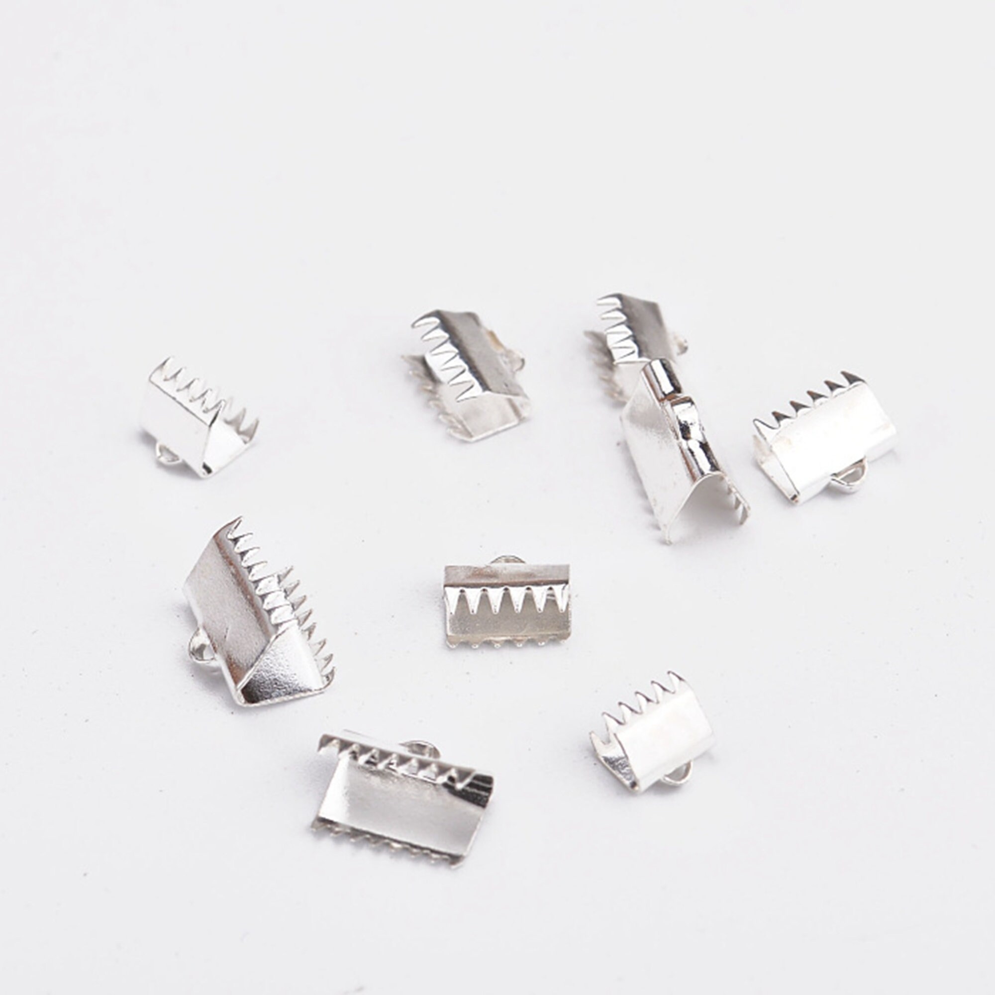 Sterling Silver Ribbon Crimp Ends, Sterling Silver Plain Crimp Ends ...