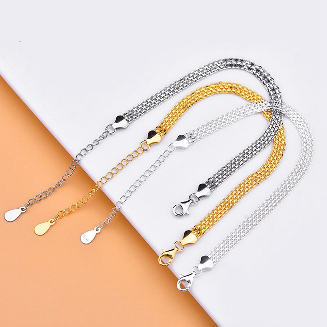 Sterling Silver Watch Band Bracelet, Sterling Silver Stack Bracelet ...