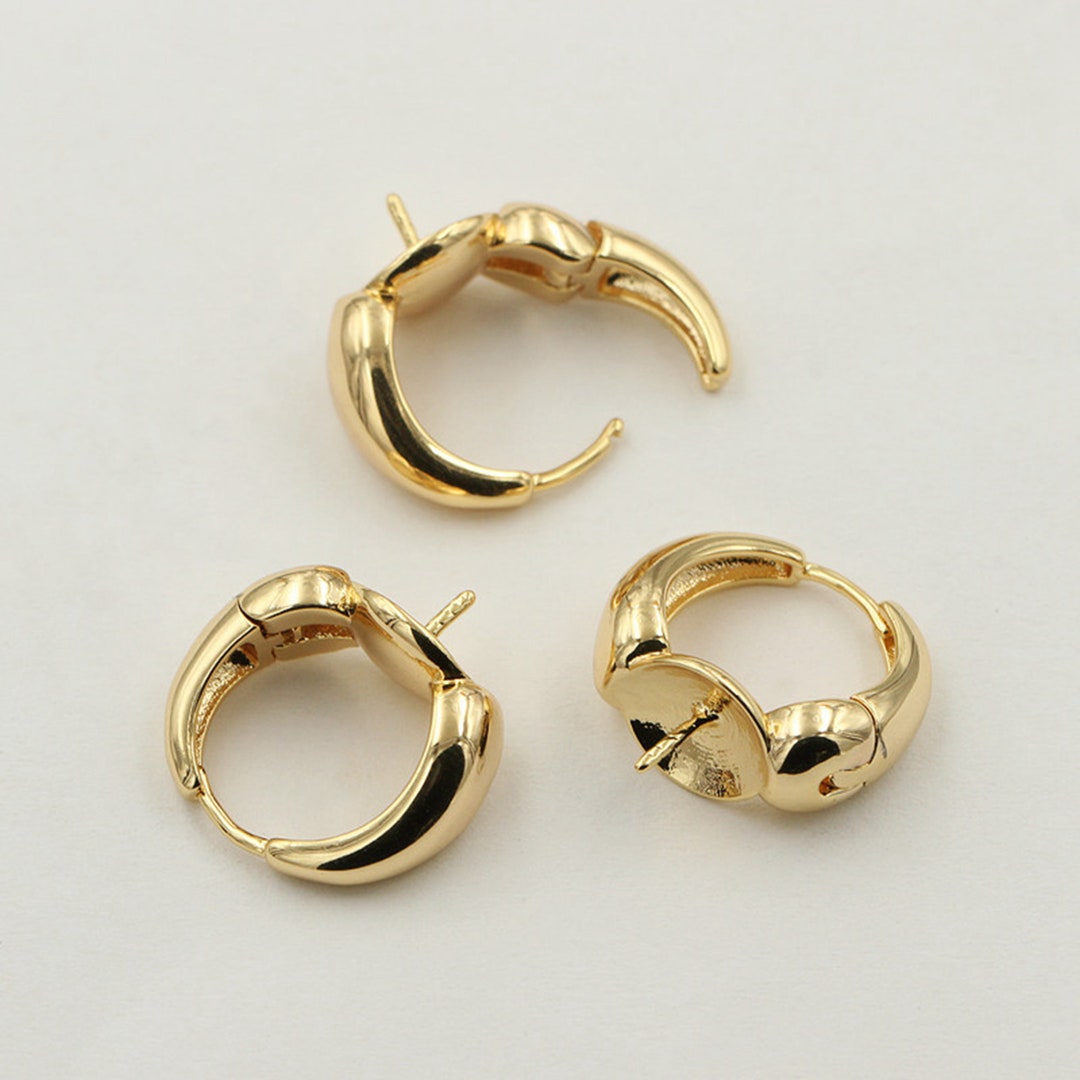 Gold Plated Hoop Earring, Gold Ear Hoops, Earring Component, Earwire ...