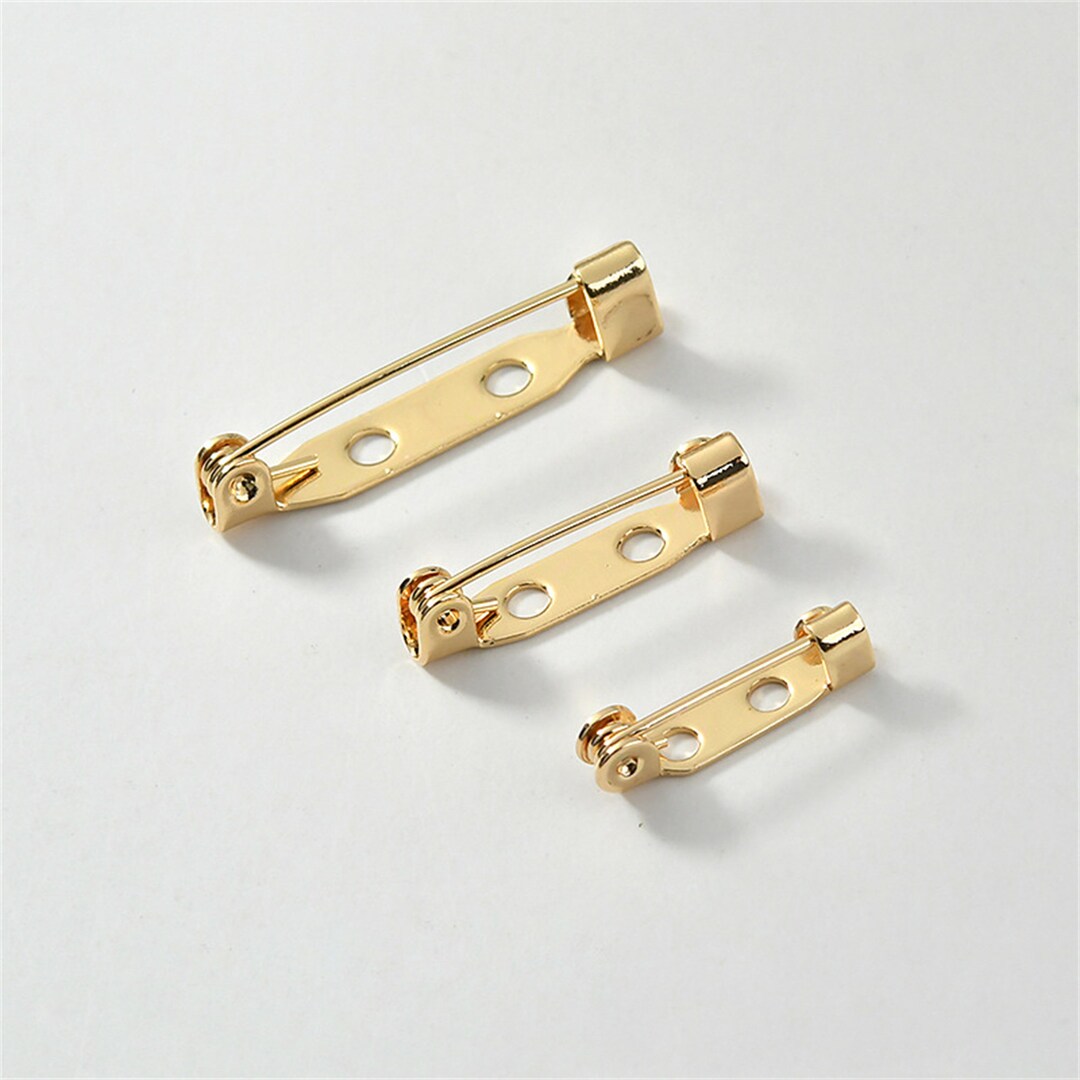 18K Gold Plated Safety Brooch Pin, Brooch Pin Back, Safety Pin Brooch ...