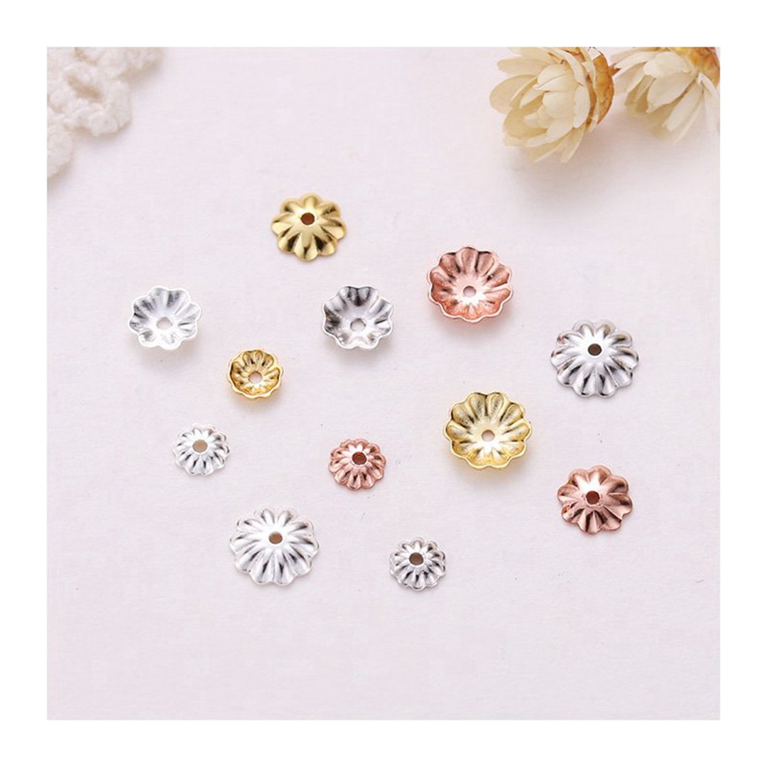 Sterling Silver Flower Bead Cap, Silver Flower Beads Cap for Jewelry ...
