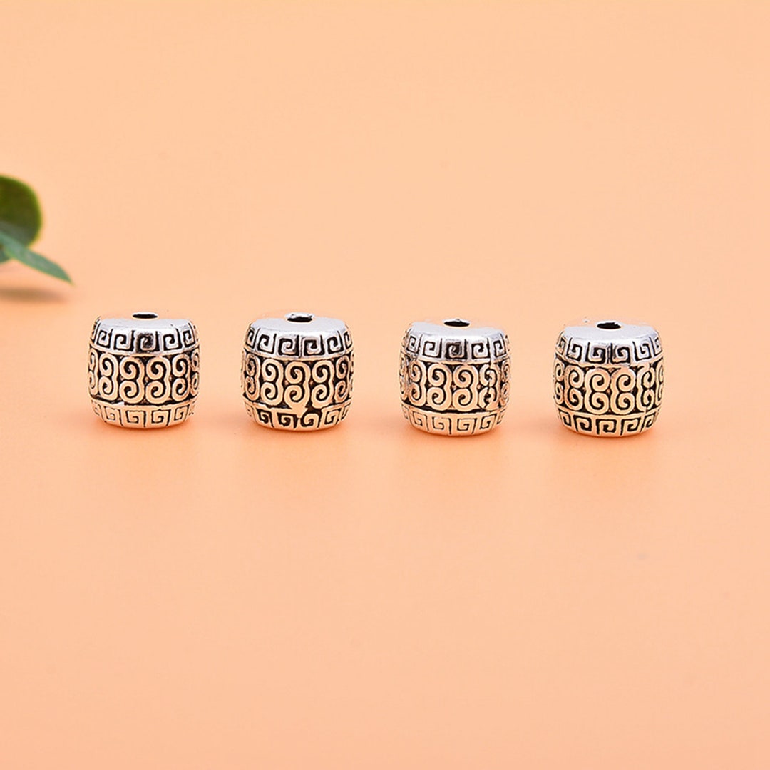 Sterling Greek Key Beads, Auspicious Bead, Meander Bead,roman Pattern ...