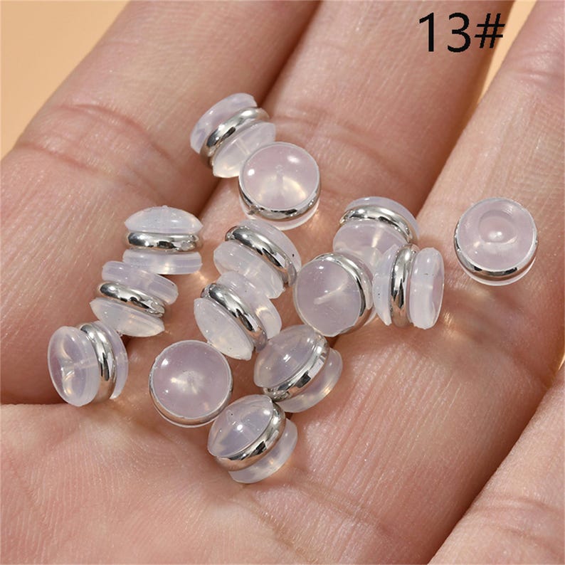 18k Gold Plated Round Earring Back, Earplugs,silicone Earring Back ...