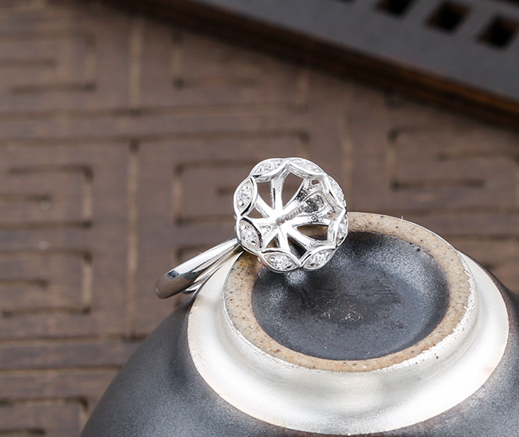 Sterling Silver Flower Ring Setting s925 Silver Ring Setting | Etsy